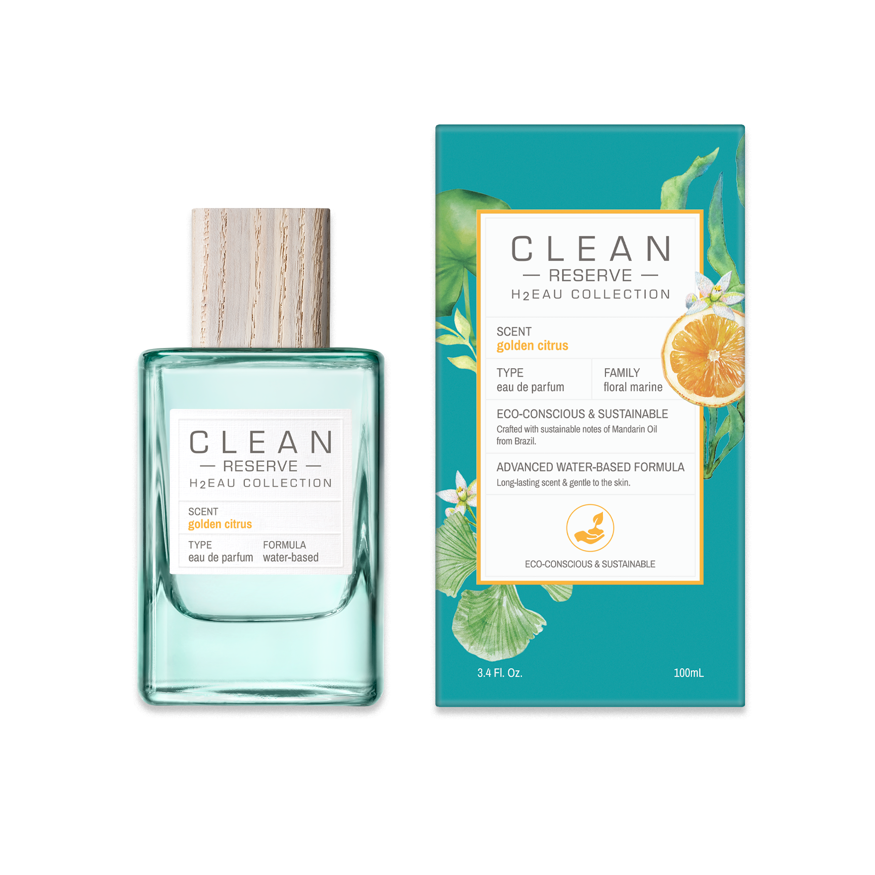 CLEAN RESERVE H2EAU Golden Citrus Fragrance – 3 Sizes – CLEAN Beauty Collective