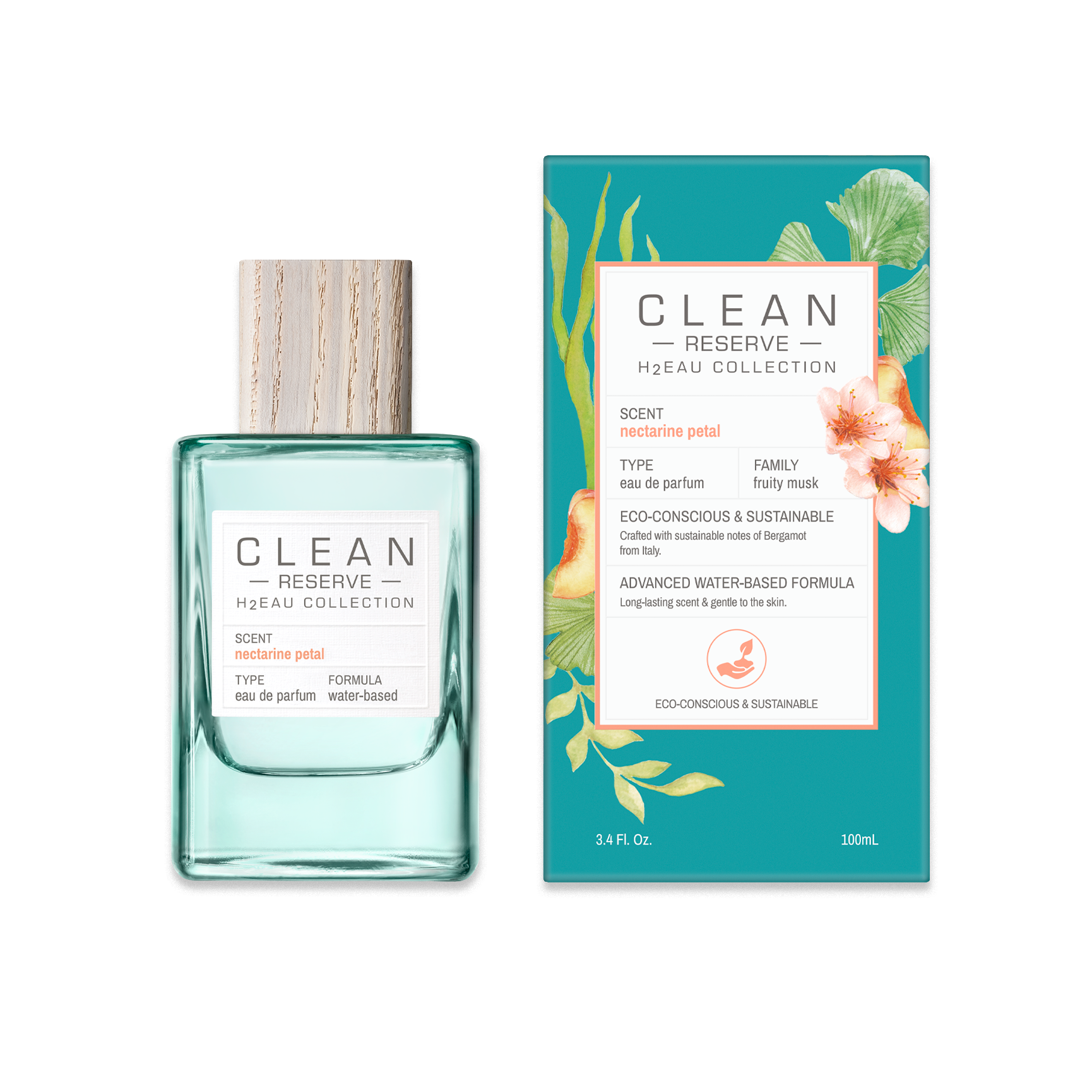 CLEAN RESERVE H2EAU Nectarine Petal Fragrance – 3 Sizes – CLEAN Beauty ...